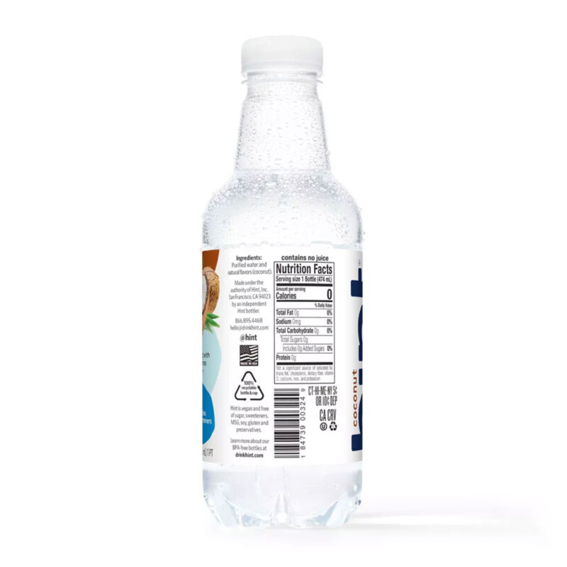 Hint Coconut Flavored Water, 16 fl oz Bottle – Wadaaa: Worldwide ...